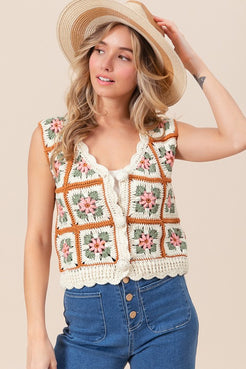 Flores Crochet Vest – Beso del Sol Boutique